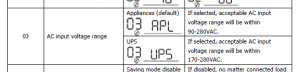 AC Input Voltage - APL & UPS Mode - Voltacon Solar Blog